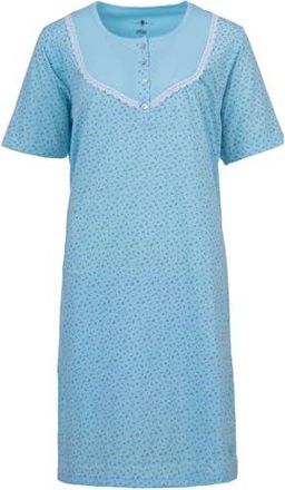 Zeitlos Chemise de nuit &agrave; manches courtes pour femme Mille Fleur Boutons M-6XL Boutonni&egrave;re Chemise de nuit, Turquoise., 5XL