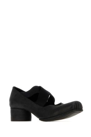 Uma Wang Womens Black Leather Pumps Ballerine Flat Shoes