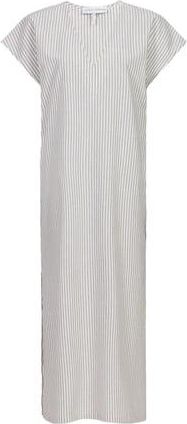 Laurence Tavernier Robe longue ray&eacute;e &agrave; poches et col V en coton