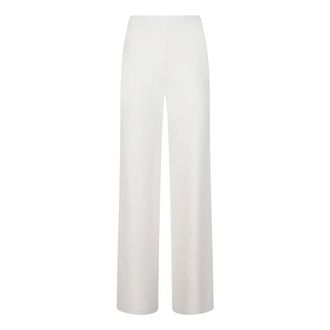 Max Mara Femme, Pantalons, Blanc, Taille: 36 FR Pantalon Blanc en Jersey avec Taille Élastique