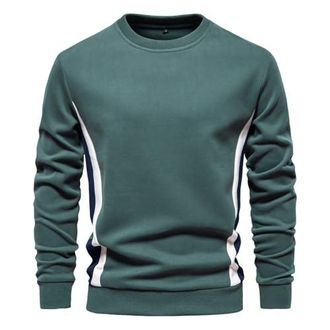 Generic T-shirt de sport d&eacute;contract&eacute; pour homme avec col rond et manches longues, vert, XXL