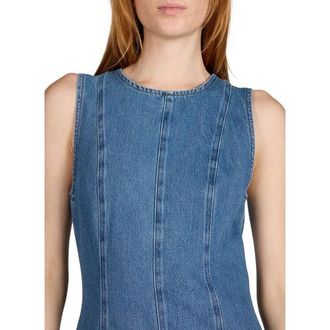 Topshop Robe sans manches en denim de coton m&eacute;lang&eacute;