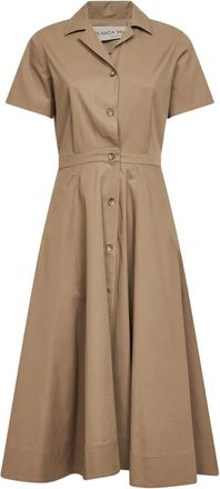 Blanca Vita Femme, Robes, Brun, Taille: 38 FR Robe &agrave; col bowling et boutonn&eacute;e sur le devant