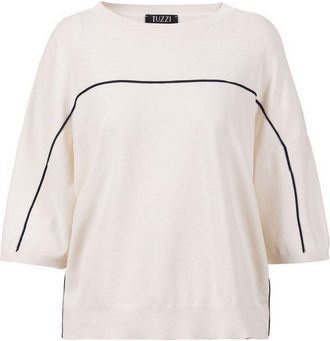 Tuzzi Nero Strickpullover mit Kontrastpaspeln