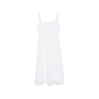 Carolina Herrera Guipure Lace Flared Midi Dress