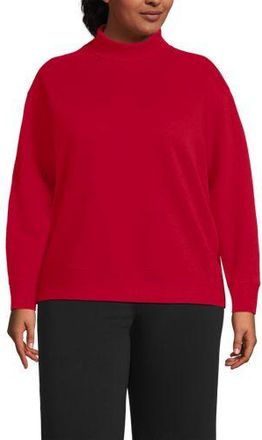 Lands End Serious Sweats Rollkragenpullover, Damen, Gr&ouml;&szlig;e:20-22 plus, Rot, Baumwoll-Mischung/Polyester-Mischung, by Lands End