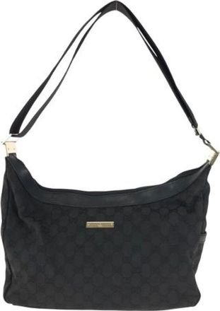 Gucci Pre-owned Sac bandouli&egrave;re en toile GG et cuir - Femme - Pre-owned - Noir - Taille: ONE Size