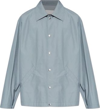 Jil Sander Homme, Vestes, Gris, Taille: XL Veste en coton avec logo