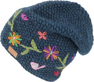 Guru Shop Guru-Boutique, Wollbeanie Avec Broderie Florale, Essence, Laine, Size:Taille Unique, Chapeau