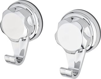 Compactor BESTLOCK BATH Set von 2 kleinen Haken, Chrom, rostfrei & wasserdicht, 5,4x4x8 cm
