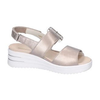 Waldläufer Femme, Chaussures, Gris, Taille: 41 1/2 EU Confortable sandale large argent