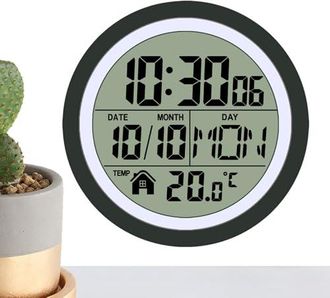 Generico DzpKrka Horloges de Salle de Bain Aliment&eacute;es par Pile,Horloge Murale &agrave; Ventouse avec Affichage Temp&eacute;rature et Date - D&eacute;coration Int&eacute;rieure pour Maison