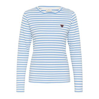 Kaffe Fudge Heart - - Tops - Damen - Blau - XL