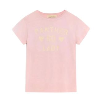 Valentino Garavani Bedrucktes Baumwoll-T-Shirt - - Tops - Damen - Rosa - S