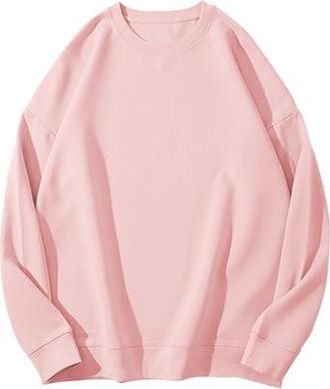 Generic Y2K Sweat-shirt à col rond et manches longues avec poche pour femme, Z02-rose, XXL