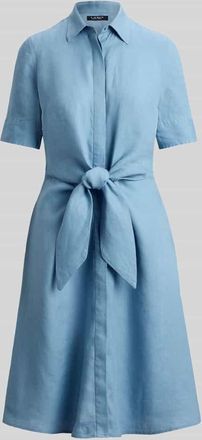 Lauren Ralph Lauren Knielanges Leinenkleid mit Bindeg&uuml;rtel Modell WAKANA