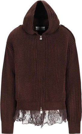 Giuseppe Di Morabito SweaT-shirt &agrave; capuche en maille - Femme - Sweatshirts et sweats &agrave; capuche - Brun - Taille: 36 FR