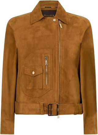 Moorer Femme, Vestes, Brun, Taille: 44 FR Veste en cuir synth&eacute;tique