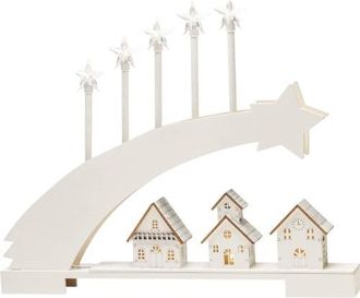 Konstsmide LED Holzsilhouette, Komet, sternenförmige Birnen, 6H Timer, 8 warm weiße Dioden, batteriebetrieben, Innen, 0, 48W, Batterie: 2 x AA 1, 5V (exkl.) - 32