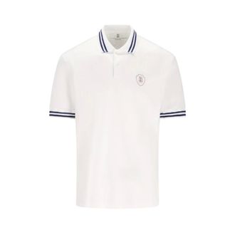 Brunello Cucinelli Homme, Tops, Blanc, Taille: S Polo en coton