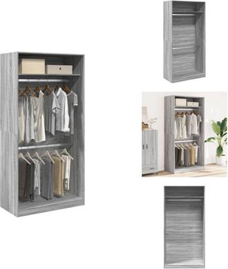 vidaXL Kleiderschrank Grau Sonoma 100x50x200 cm Holzwerkstoff - Kleiderschrank - Kleiderschränke - Schrank - Kleider Organizer