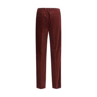Fendi Mens Bordeaux Cotton Casual Pants