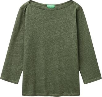 Benetton T-Shirt Femme, Vert, Small