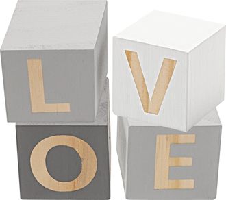 BESPORTBLE 4 St&uuml;ck Holzbuchstaben Love Nordische Wohnraum Block Ornamente aus Holz Dekorative Schreibtisch und Wohnzimmerdeko Familienornamente f&uuml;r Regal und B&uuml;r