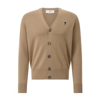 Ami Homme, Pulls, Brun, Taille: XL Cardigan en laine mérinos