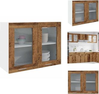 vidaXL Armoire verre suspendue vieux bois 80x31x60cm bois ingénierie - Armoire En Verre Suspendue - Armoires En Verre Suspendues - Armoire De Cuisine
