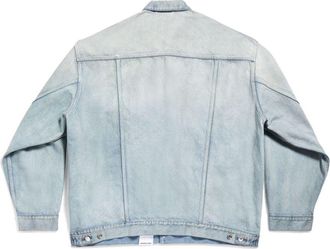 Balenciaga Light Wash Denim Jacket - Light Blue