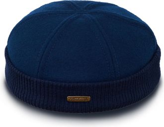 Sterkowski Navy Watch Dockermütze | 100% Wolle Hafenarbeitermütze für Herren und Damen | Wintermütze Fischermütze Wollmütze Ohne Schirm Matrosenmütze Docker Vint