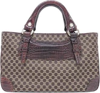 Celine Sac &agrave; main en toile et cuir Boogie Pre-owned - Femme - Pre-owned - Brun - Taille: ONE Size