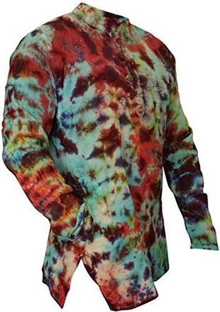 Shopoholic Fashion Homme Femme marbre TIE&Dye Hippie Chemise Grand-p&egrave;re - marbre Colorant, XXXX-Large