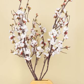 Generic K&uuml;nstliche Pflaumenbl&uuml;ten, 47,5 cm langer Stiel, Seide, Pflaumenbl&uuml;ten, Zweige, Seide, Simulationsblumen, Blumenstrau&szlig; f&uuml;r Zuhause, K&uuml;che, DIY, Vasen,
