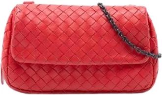 Bottega Veneta Pre-owned Sac bandouli&egrave;re en cuir Nappa tress&eacute; - Femme - Pre-owned - Rouge - Taille: ONE Size