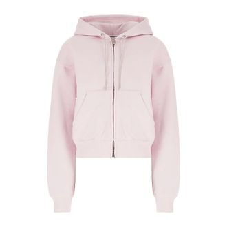 Alexander Wang Femme, Sweatshirts et sweats &agrave; capuche, Rose, Taille: 42 FR Cropped Zip-Up Sweat &agrave; capuche
