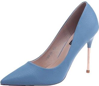 Generic Escarpins à talons hauts et bout pointu contrastés pour femme, escarpins à talons aiguilles pour fête, travail, bureau, chaussures intelligentes pour 