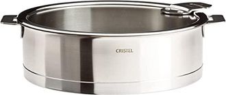 Cristel S24QLKSA Schmorpfanne, 24 cm, abnehmbar, mit Glasdeckel
