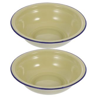 BESPORTBLE Dicker Emaille Suppentopf 18cm Retro Suppensch&uuml;ssel Gr&uuml;n 2 St&uuml;ck Emaille Schalen f&uuml;r Zuhause Restaurants und Buffet