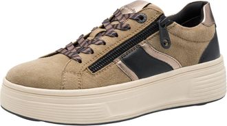 Tamaris Comfort Damen Plateau Sneaker mit Rei&szlig;verschluss Low Top, Mehrfarbig (Pepper Comb), 41 EU