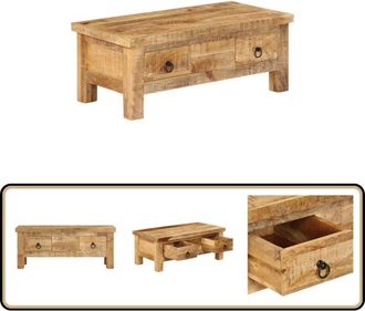vidaXL Couchtisch 90x45x35 cm Massivholz Mango - Holz Tisch - Couchtisch - Wohnzimmertisch - Mangoholz M&ouml;bel - Antik Stil
