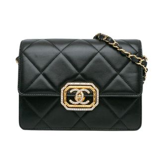 Chanel Sac Mini &agrave; rabat matelass&eacute; losanges pr&eacute;-appartenant - Femme - Pre-owned - Noir - Taille: ONE Size
