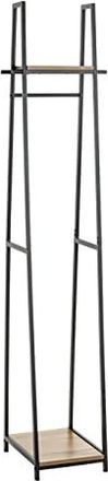 Haku Möbel Standgarderobe eiche, schwarz, MDF, Metall - Maße: B 38 cm x H 166 cm x T 40 cm, Style: Modern