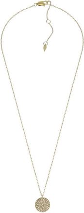 Fossil Womens goldfarbene Edelstahlkette mit Karabinerverschluss Runde Halskette mit Anhängern