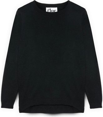 Fiorella Rubino Femme, Pulls, Noir, Taille: 38 FR Pull ras du cou en maille de viscose m&eacute;lang&eacute;e