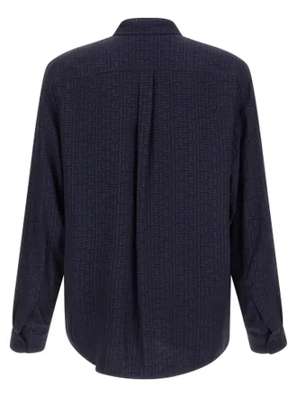 Balmain Jacquard Monogram Shirt - Navy