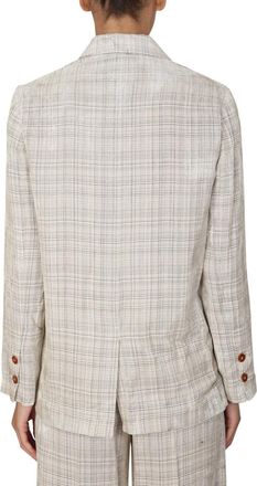 Alysi Double-Breasted Viscose Blazer - Beige