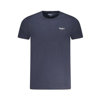 Pepe Jeans London Blau Baumwolle Herren T-Shirt Slim-Fit - - Tops - Herren - Blau - M
