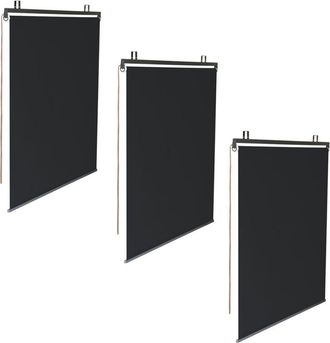 IDMarket 3er-Set Rollos B.124 x h. 225 cm f&uuml;r Pergola schwarz